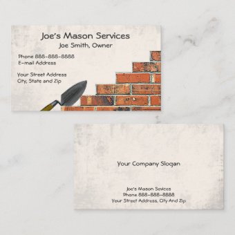 Brick Mason Masonry Business Card | Zazzle