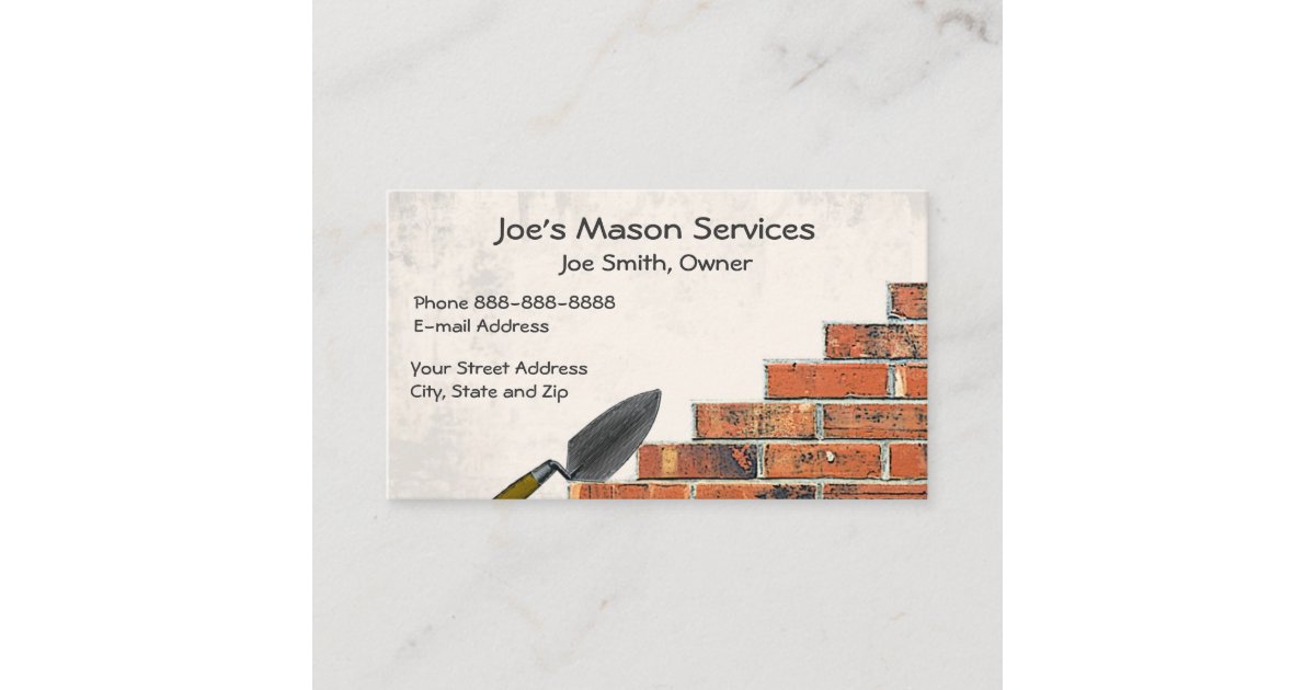 Brick Mason Masonry Business Card | Zazzle
