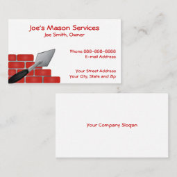 Brick Mason Masonry Business Card | Zazzle