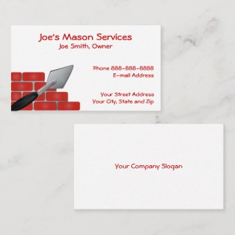 Brick Mason Masonry Business Card | Zazzle