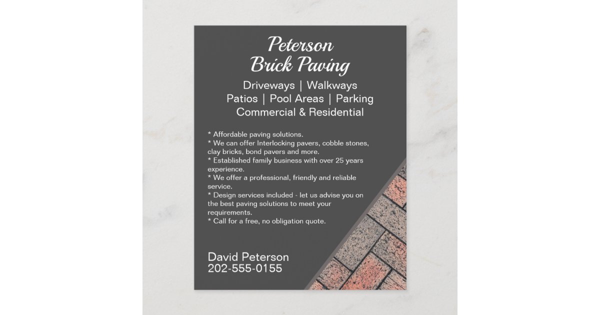 Brick Paving Driveway Promotional Flyer | Zazzle