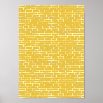 Brick Road - Yellow & transparent Poster | Zazzle