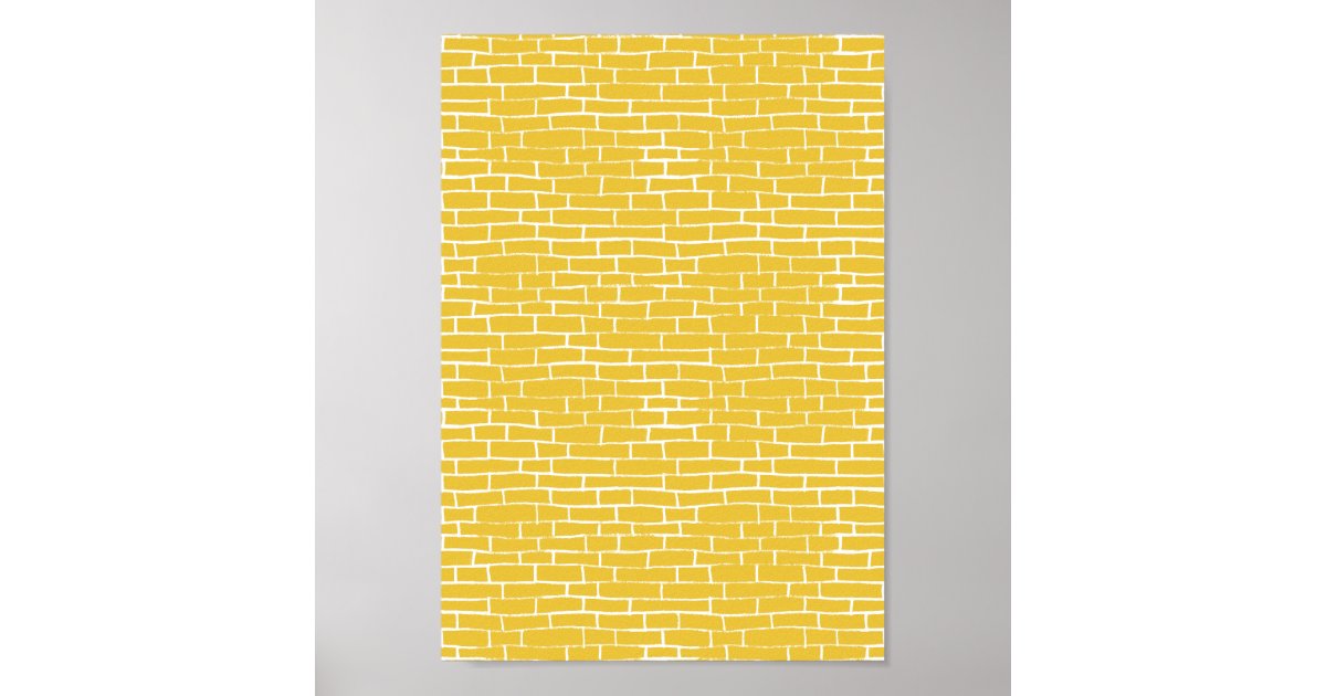 Brick Road - Yellow & transparent Poster | Zazzle
