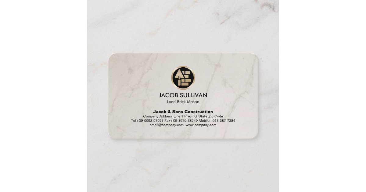 Brick Stone Mason Masonry Construction Business Card | Zazzle