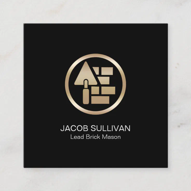 Brick Stone Mason Masonry Construction Square Business Card | Zazzle