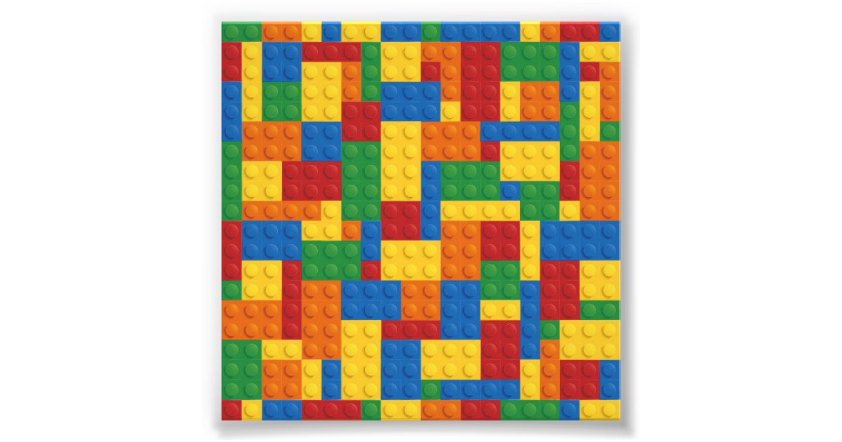 Brick Vector Graphic COLOURFUL RECTANGLES SQU Photo Print | Zazzle