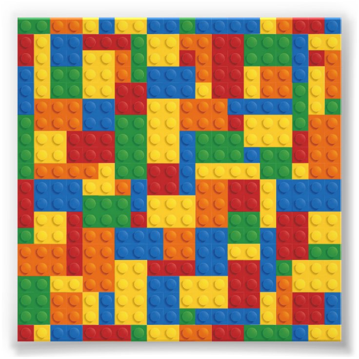 Brick Vector Graphic COLOURFUL RECTANGLES SQU Photo Print | Zazzle