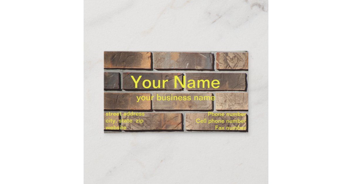 Brick Wall Business Card Template | Zazzle