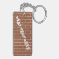 Brick Wall Design Keychain with Custom Text | Zazzle