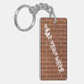 Brick Wall Design Keychain with Custom Text | Zazzle