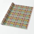 Brick Wall Graffiti Inspired 76th Birthday + Name Wrapping Paper | Zazzle