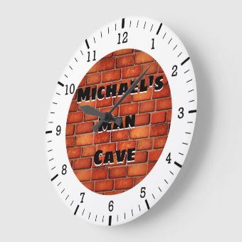 Brick Wall Man Cave Acrylic Wall Clock | Zazzle