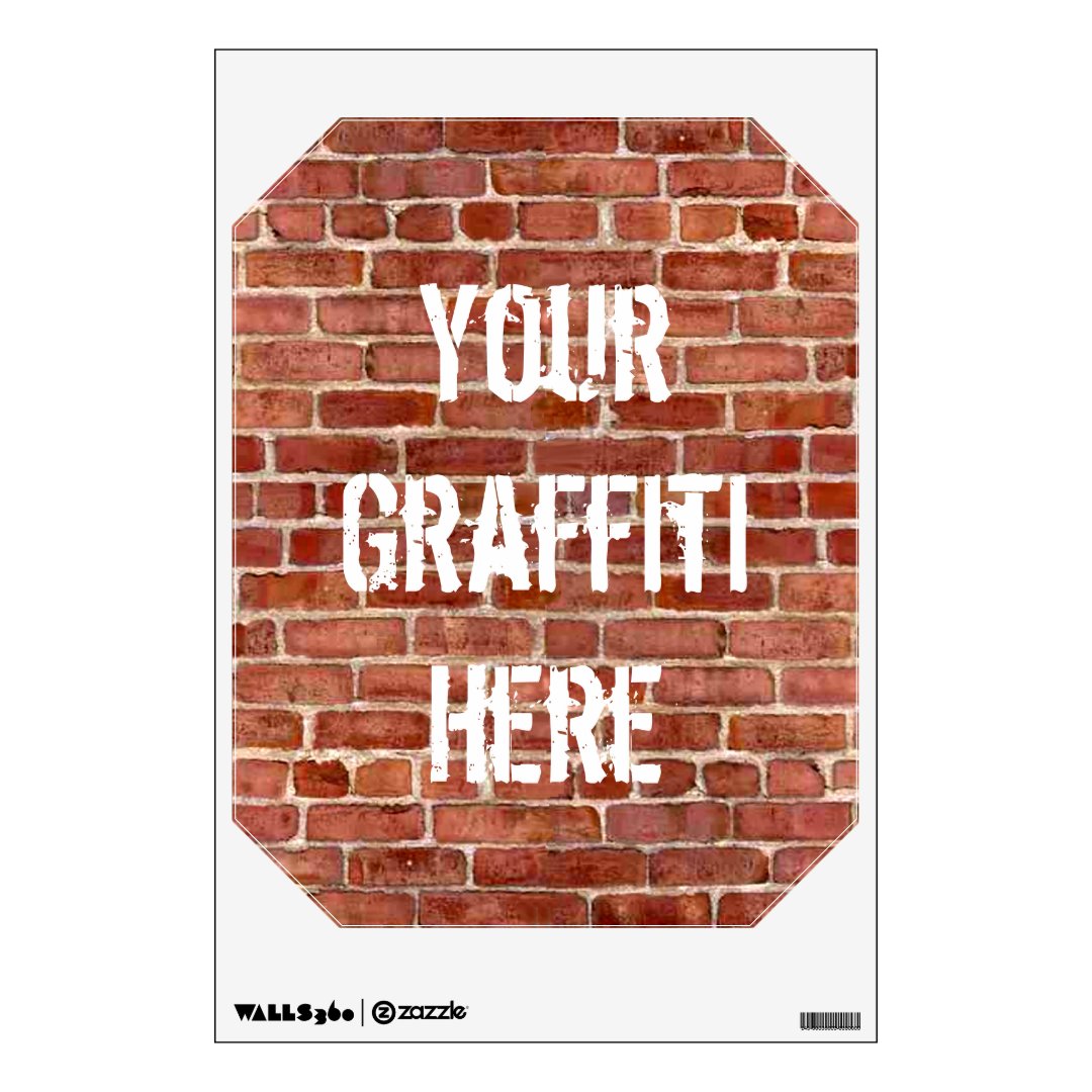 Brick Wall Personalized Graffiti Wall Decal | Zazzle