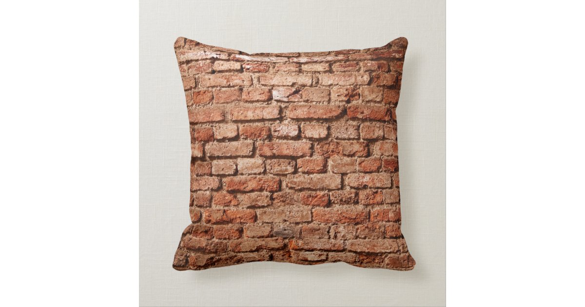 Brick wall throw pillow | Zazzle.com