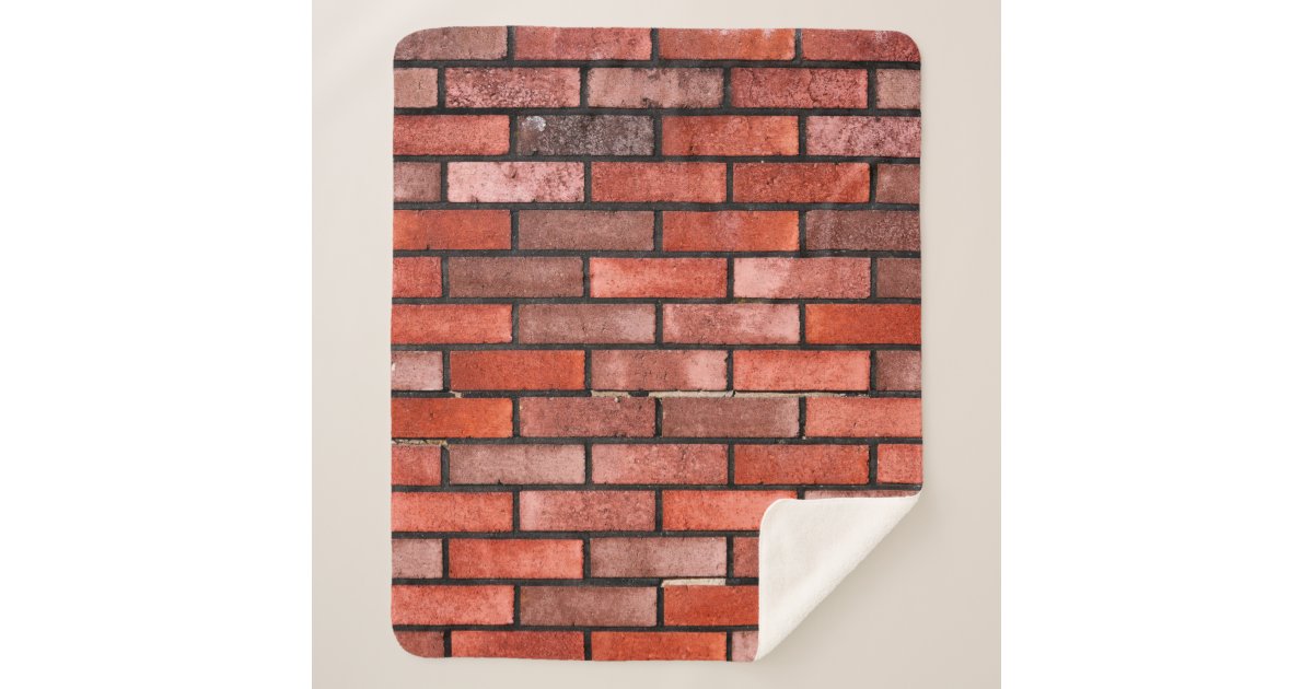 Brick wall with red brick, red brick background. b sherpa blanket | Zazzle