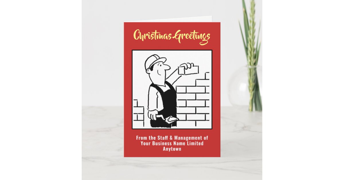 Bricklayer and House Builder Christmas Card | Zazzle
