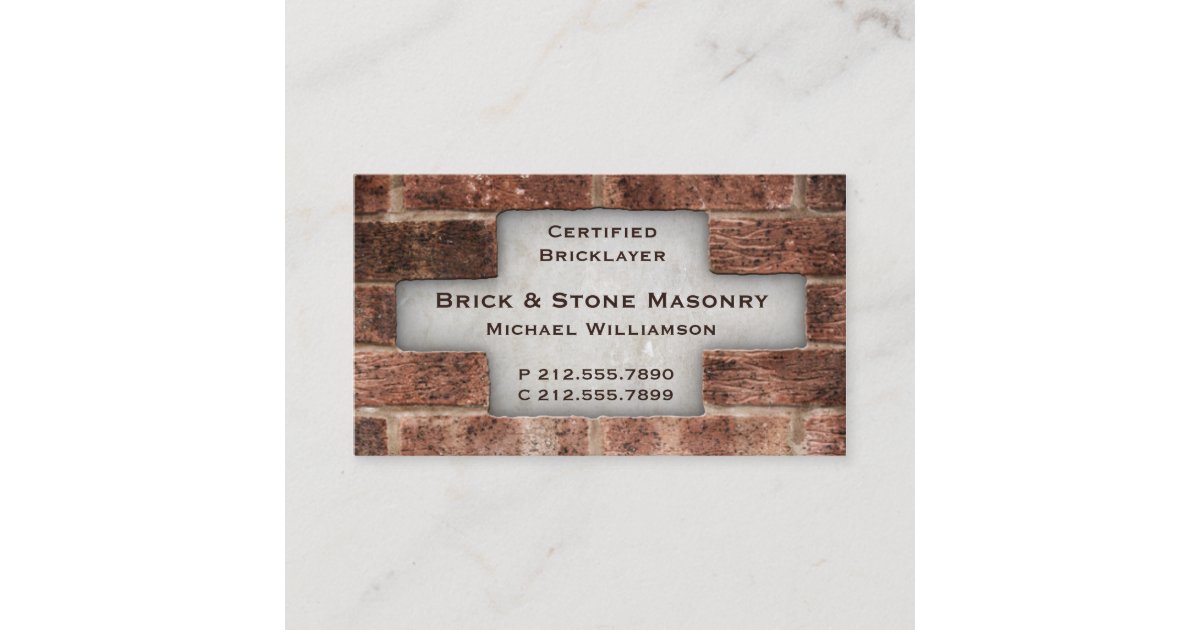 Bricklayer and Stone Masonry Brick Business Cards | Zazzle.com