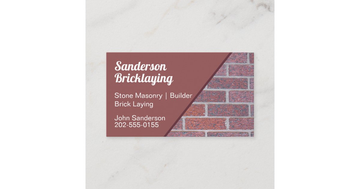 Bricklayer Brick Wall Builder Business Card | Zazzle