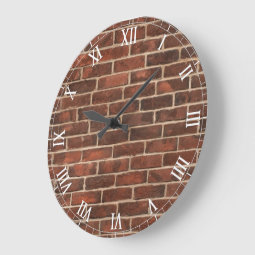 Bricks Pattern Large Clock | Zazzle