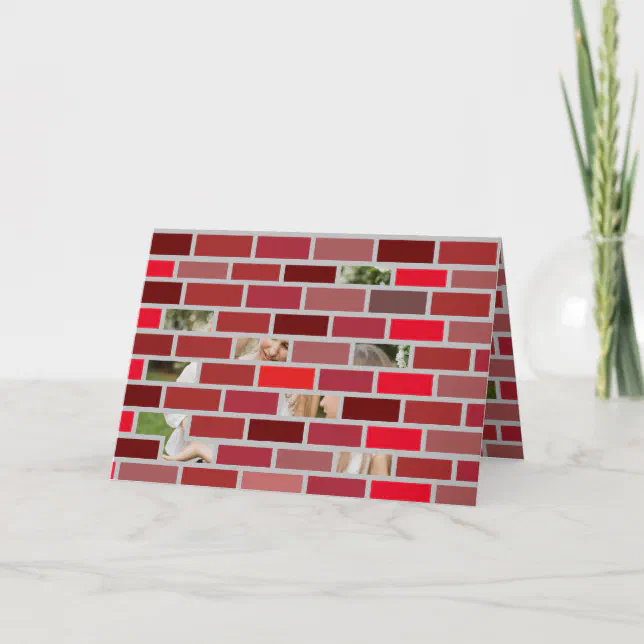 Bricks Photo Christmas Card | Zazzle