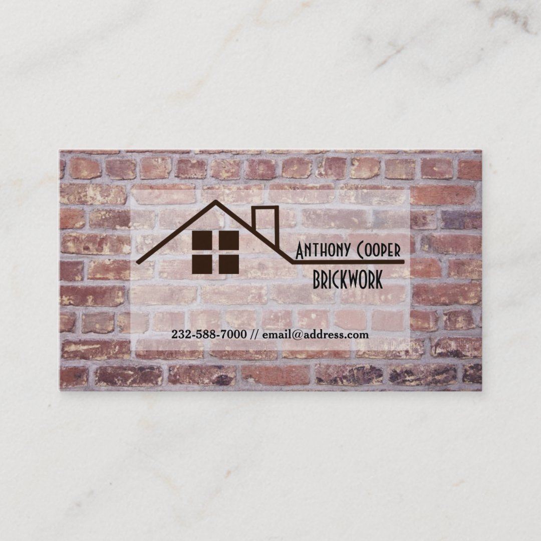 Brickwork Masonry Bricklaying Business Card | Zazzle