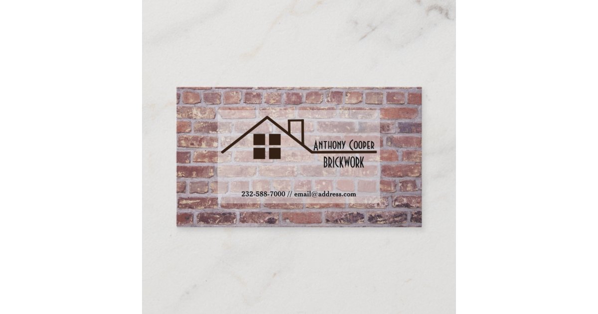 Brickwork Masonry Bricklaying Business Card | Zazzle