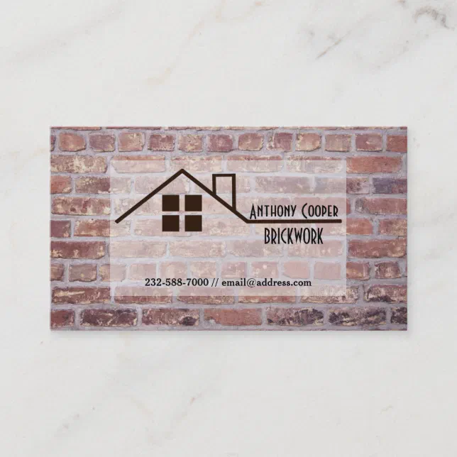 Brickwork Masonry Bricklaying Business Card | Zazzle