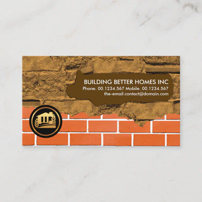 Brickwork Masonry Plastering Works Home Repair Business Card | Zazzle