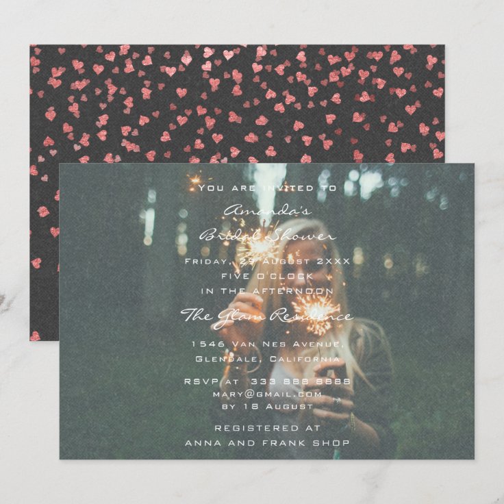 Bridal Birthday Party Photo Gray Grunge Confetti Invitation | Zazzle