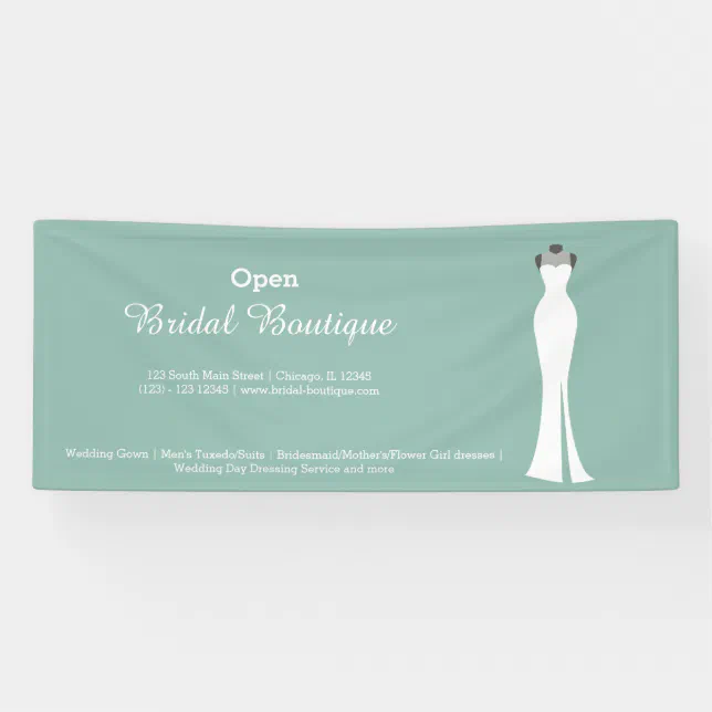 Bridal Boutique - Choose your background color Banner | Zazzle