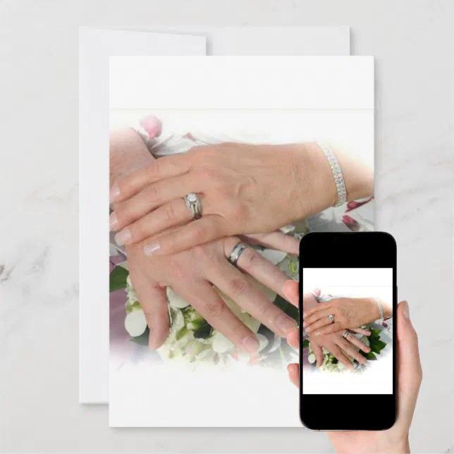 BRIDAL COUPLE HOLDING HANDS INVITATION | Zazzle