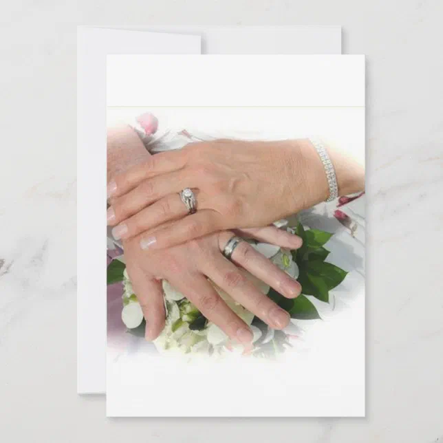 BRIDAL COUPLE HOLDING HANDS INVITATION | Zazzle