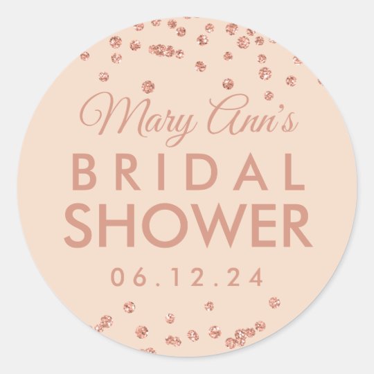 Bridal Shower Favor Stickers Midnight Blush Peony | Zazzle.com