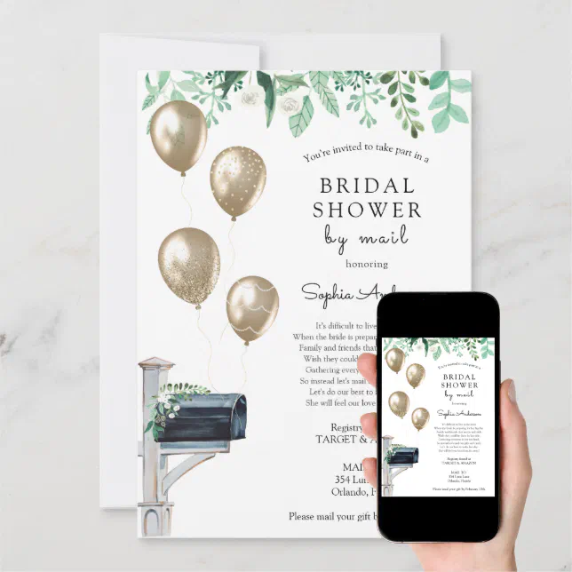 Bridal Long Distance Shower by Mail Invitation | Zazzle
