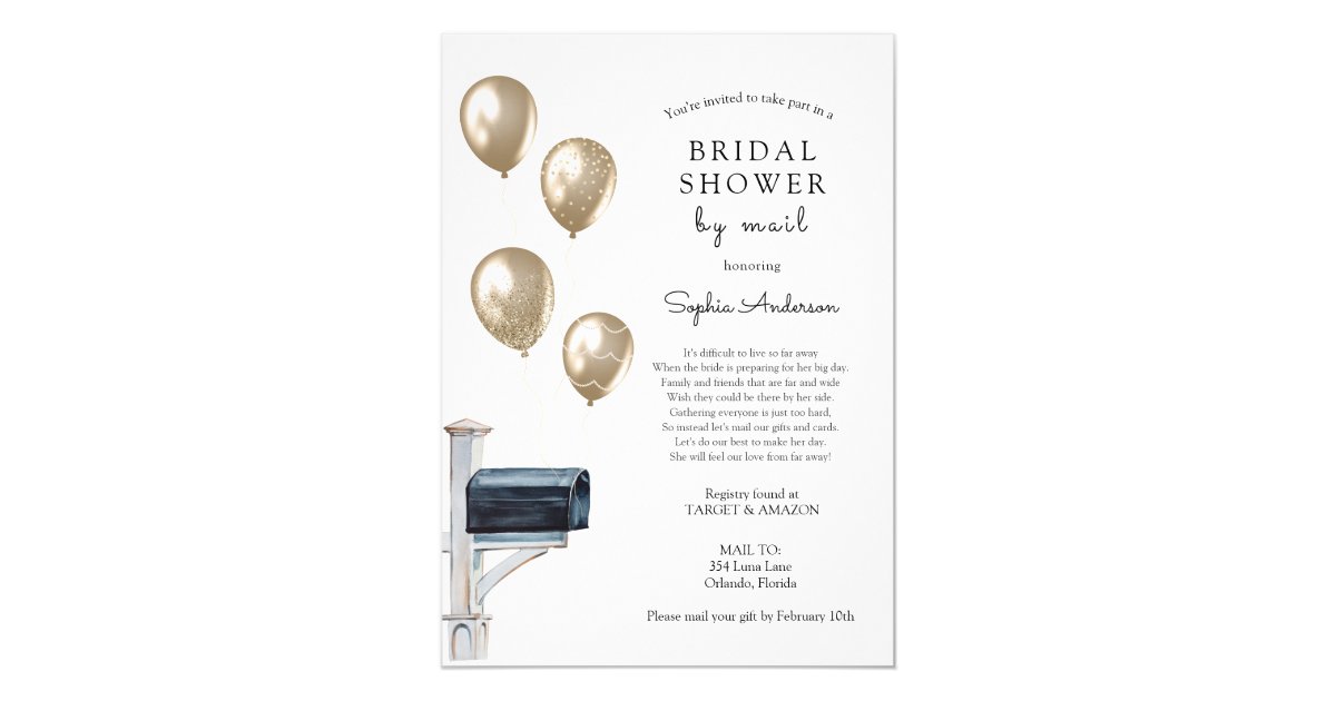 Bridal Long Distance Shower by Mail Invitation | Zazzle.com