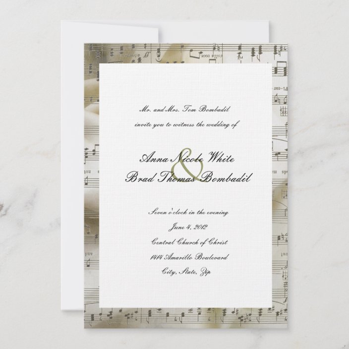 Bridal Music Wedding Invitation | Zazzle.com
