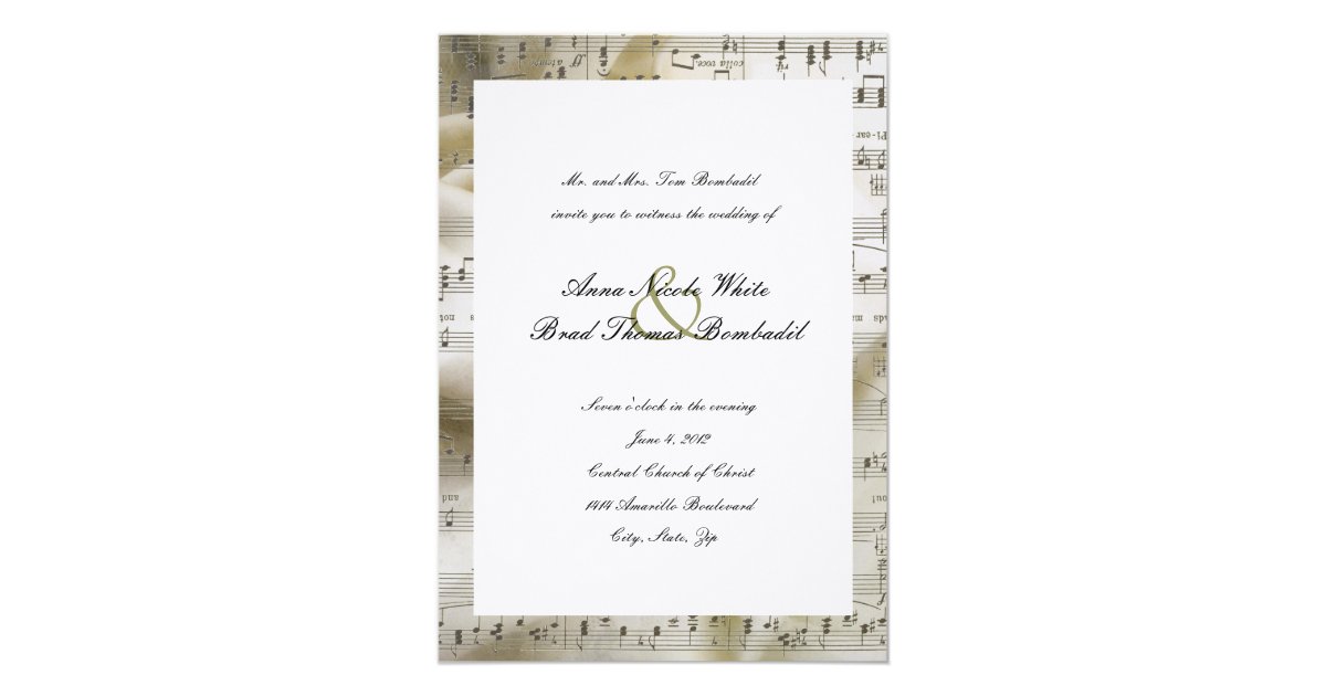 Bridal Music Wedding Invitation | Zazzle.com