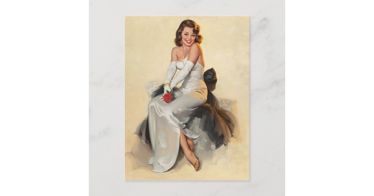 Bridal PinUp Postcard | Zazzle