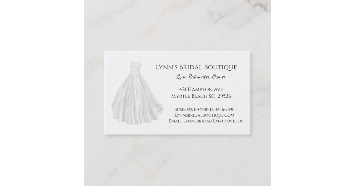 Bridal Shop Business Card | Zazzle