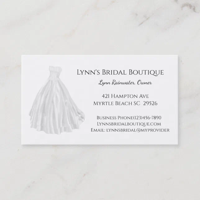 Bridal Shop Business Card | Zazzle