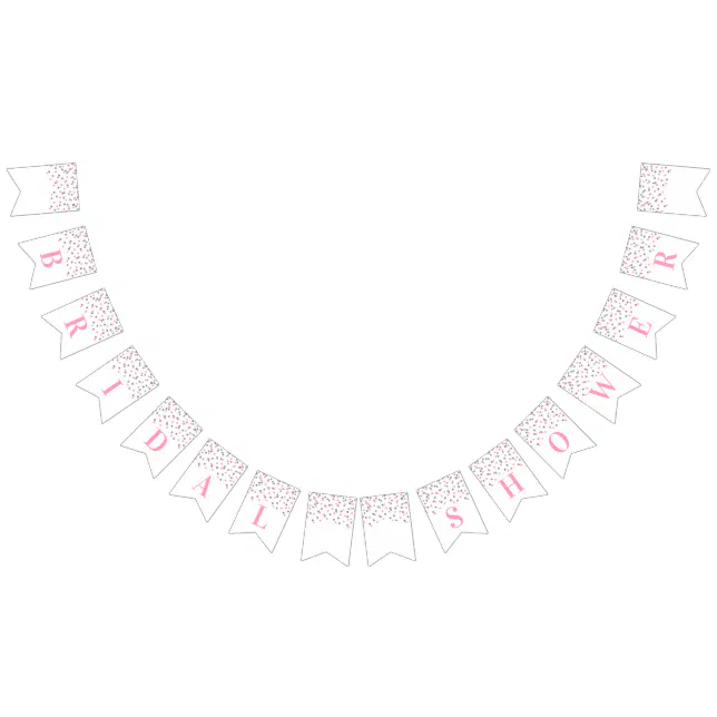Bridal Shower Banner Pink Silver Confetti | Zazzle