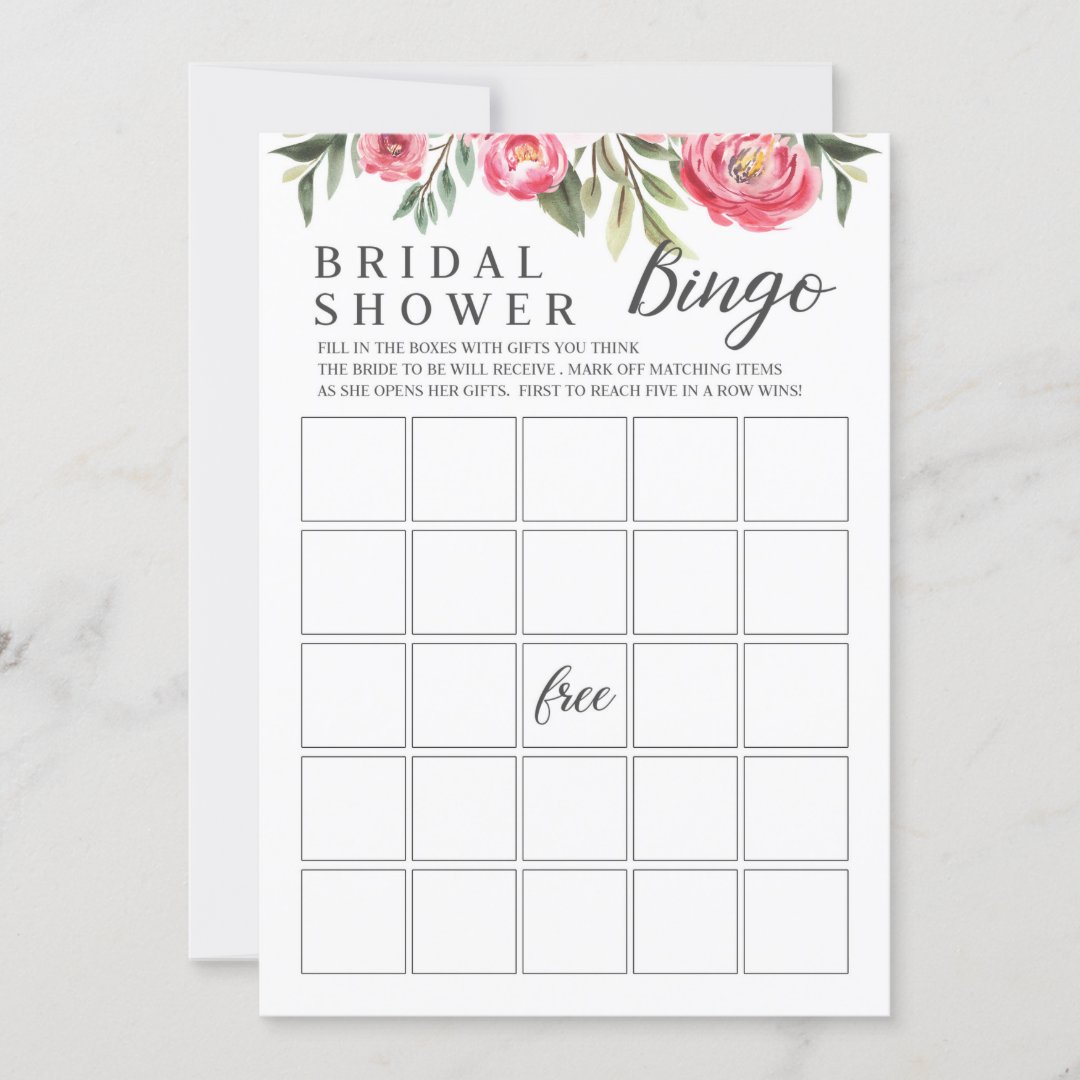 Bridal Shower Bingo Game Card | Zazzle