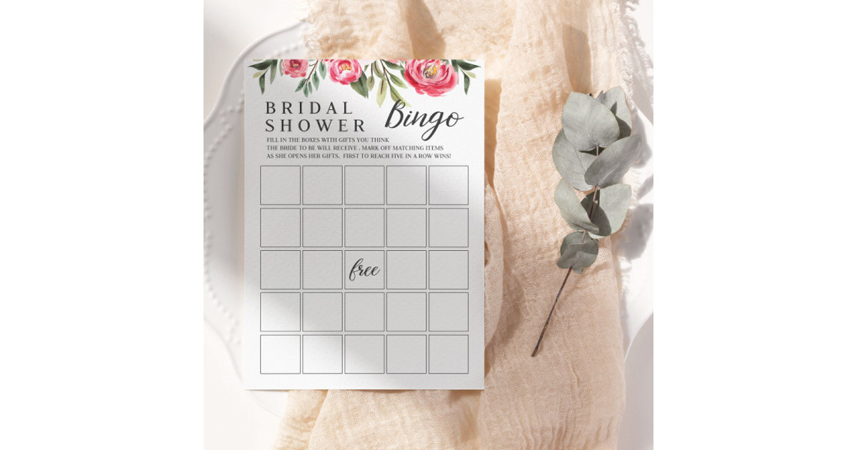 Bridal Shower Bingo Game Card | Zazzle
