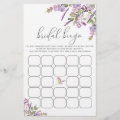 Bridal Shower Bingo Game Purple Lavender Floral | Zazzle