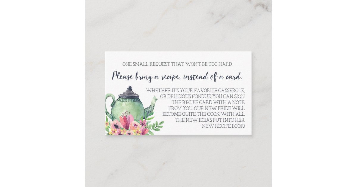 Bridal Shower Bring A Recipe Enclosure Card Zazzle bridal-shower-bring-a-recipe-enclosure-card-zazzle