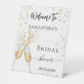 Bridal Shower bubbles cheers flutes welcome Pedestal Sign | Zazzle