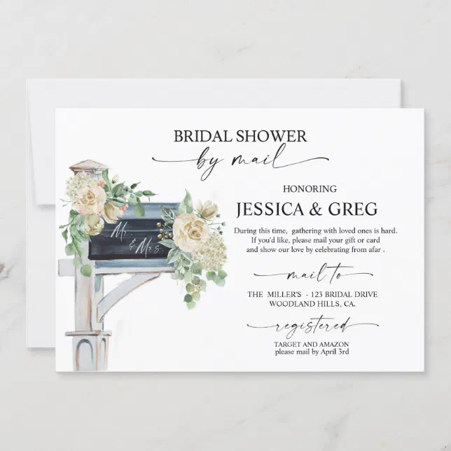 Bridal shower by mail, long distance, Bridal, Invitation | Zazzle