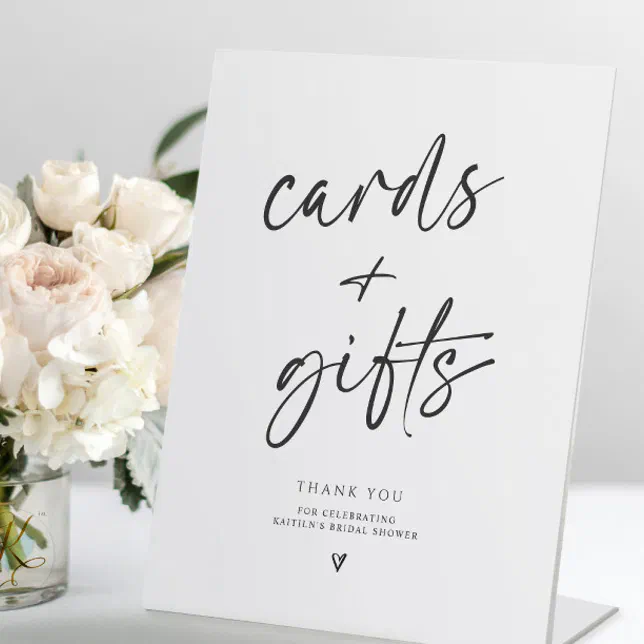 Bridal Shower Cards Gifts Sign Modern Minimalist | Zazzle