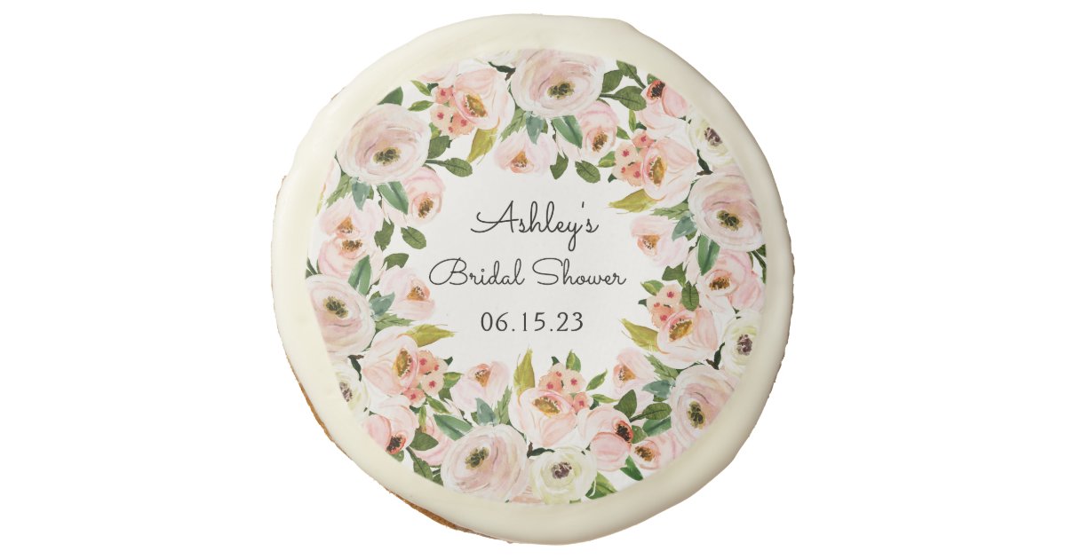 Bridal Shower Cookie Favor Edible Frosting Blush | Zazzle