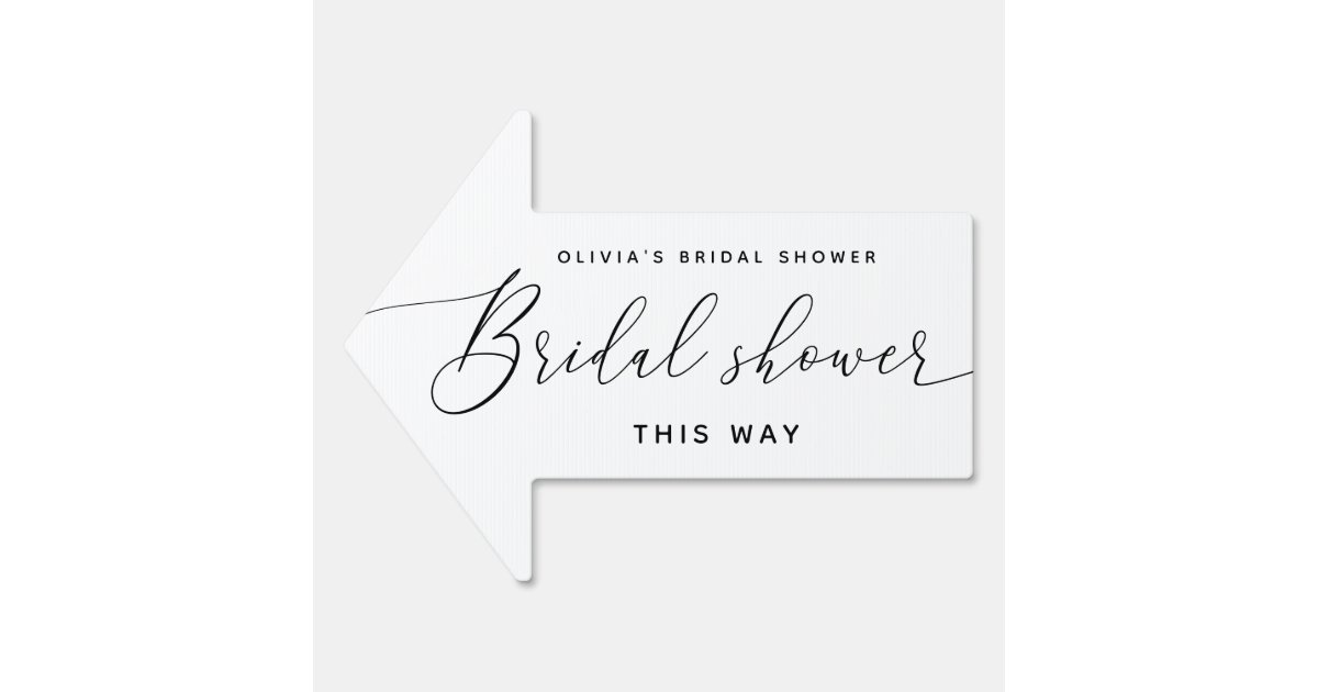 Bridal Shower Directional Arrow | Minimal This Way Sign | Zazzle
